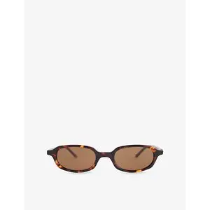 KAREN WAZEN Carolyn Rectangular-shape Shell Acetate Sunglasses - Tortoise