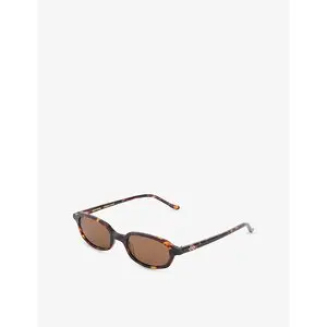 KAREN WAZEN Carolyn Rectangular-shape Shell Acetate Sunglasses