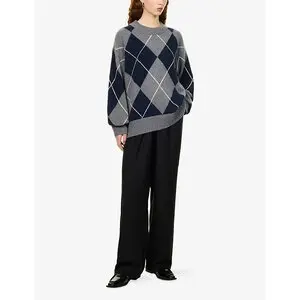 REFORMATION Cove Argyle Cashmere And Wool Jumper