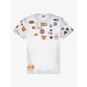 DIESEL® Patch-print Cotton T-shirt - 100a