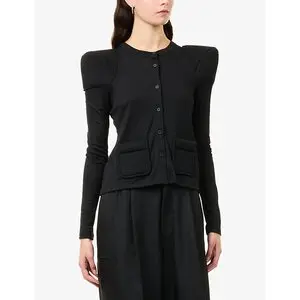 MELITTA BAUMEISTER Foamy Shoulder Stretch-rib Cardigan