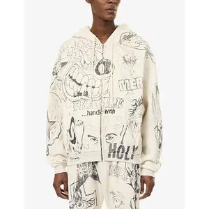 HELLSTAR Graffiti Zip Cotton-jersey Hoody