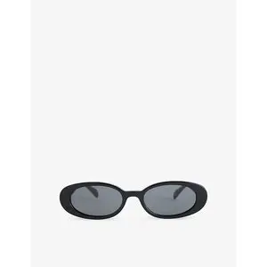 KAREN WAZEN Olivia Oval-shape Acetate Sunglasses - Black