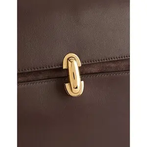 Savette Symmetry Trapeze Suede And Leather Shoulder Bag