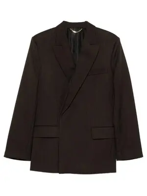 Victoria Beckham Single-breasted Twill Mouliné Blazer - Brown