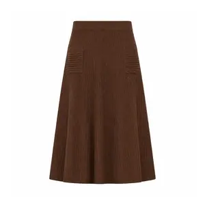 YUMI Knitted Midi Skirt With Pockets