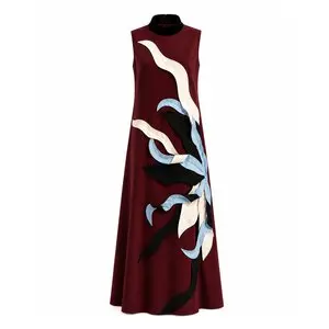 JULIA ALLERT Sleeveless High-neck A-line Occasion Dress – Burgundy - Red