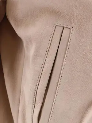 BOSS Masic Leather Jacket With Stitching - Multicolor