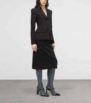 Alexander McQueen Crepe Midi Pencil Skirt