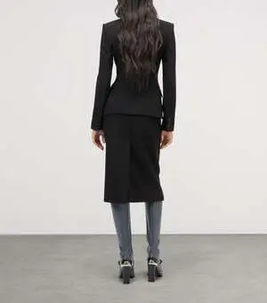 Alexander McQueen Crepe Midi Pencil Skirt