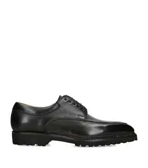 Bontoni Leather Eroico Derby Shoes - Black