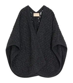 Valentino Garavani Wool-blend Poncho - Grey