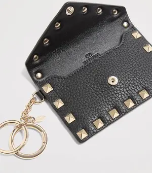 Valentino Garavani Leather Rockstud Keyring