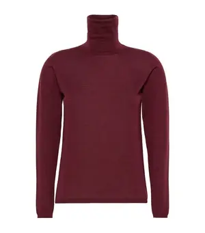 Max Mara Virgin Wool Rollneck Sweater - Purple