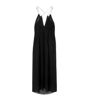 ALLSAINTS Chiffon Fawn Midi Dress - Black