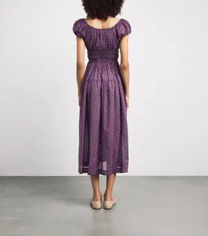 DÔEN Organic Cotton Quinelle Midi Dress - Purple