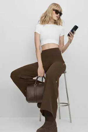 Alo Yoga Airbrush High-waist Wide Leg Pants Regular - Espresso