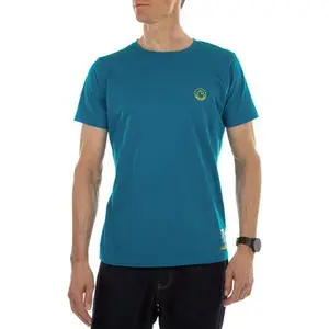 LA SPORTIVA Climbing On The Moon T-shirt - Turchese/giallo