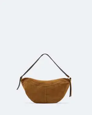 ALLSAINTS Esme Suede Shoulder Bag - Brown