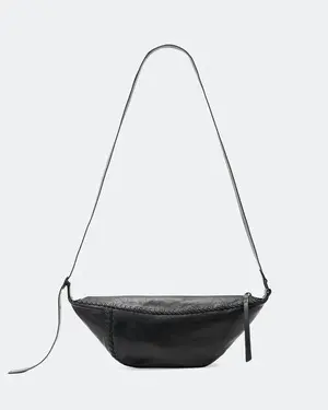 ALLSAINTS Esme Whipstitch Leather Crossbody Bag - Black