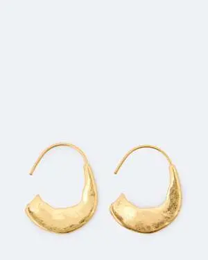 ALLSAINTS Talon Small Flat Hammered Earrings - Gold