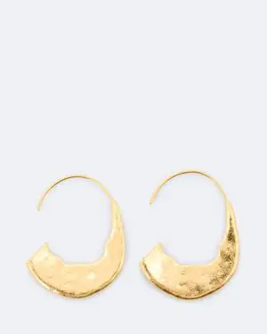 ALLSAINTS Talon Large Flat Hammered Earrings - Gold