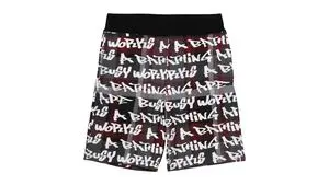 A BATHING APE Graffiti Check Sweat Shorts