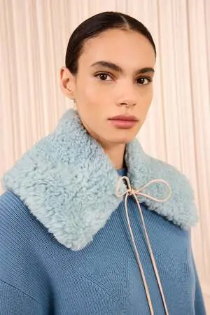 Ulla Johnson Shearling Collar - Turquoise