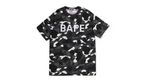 A BATHING APE City Camo Rhinestone Logo Tee Shirt - Black