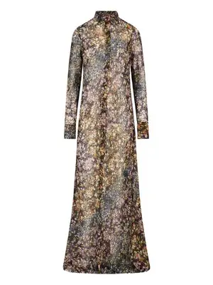 Dries Van Noten Long Jacquard Shirt Dress - Multi