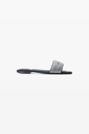 Alexander Wang Pink Satin & Crystal Hotfix Vy Sandals - Black/silver