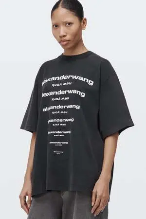 Alexander Wang Gradient Logo Tee - Washed Black