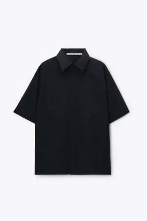 Alexander Wang Perforated Logo Short Sleeve Shirt - Black