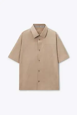 Alexander Wang Perforated Logo Short Sleeve Shirt Dune