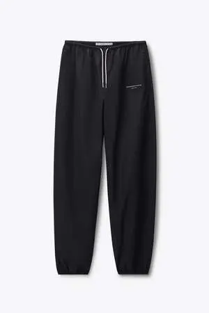 Alexander Wang Mid-rise Track Pant W/ Rhinestone Drawcord - Black