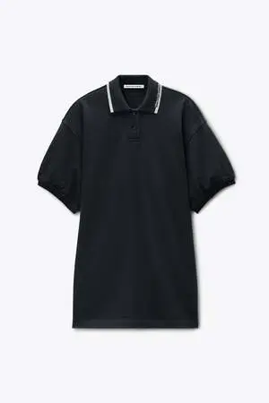 Alexander Wang Relaxed Polo Cotton Minidress - Black