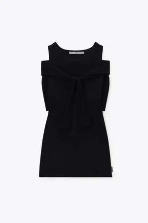 Alexander Wang Layered Mini Tank Dress With Tie-front Cardigan - Black