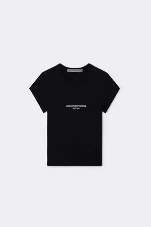 Alexander Wang Logo Print Fitted Tee - Black