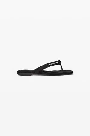 Alexander Wang Jenna Tubular Flat Thong Sandal Black