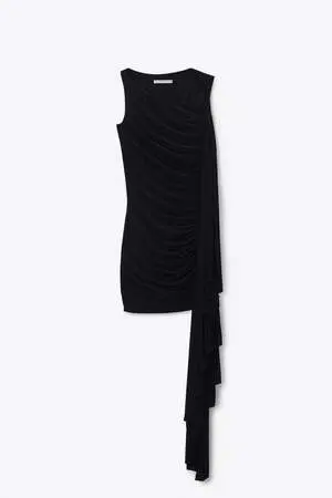 Alexander Wang Asymmetric Ruched Mini Dress - Black