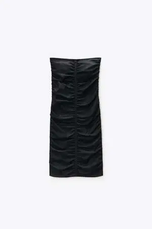 Alexander Wang Ruched Leather Strapless Mini Dress