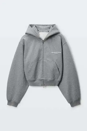 Alexander Wang Zip-up Hoodie W/ Logo Print Sidewalk