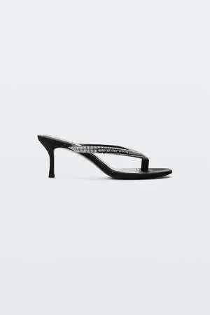 Alexander Wang Courtney 65mm Thong Logo Sandal Black/silver