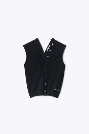 Alexander Wang Tank Cardigan W/ Continuous Placket Black