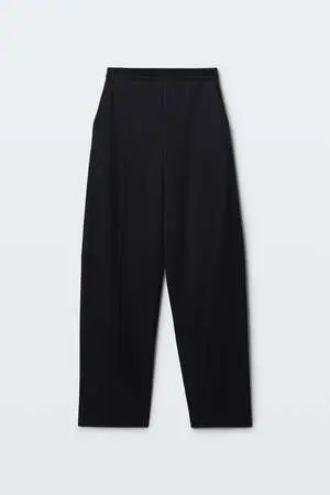 Alexander Wang Logo Elastic Mid-rise Articulated Pant - Dark Navy