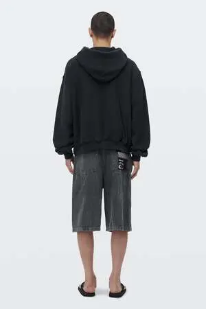 Alexander Wang Crystal Hotfix I Heart Aw Hoodie - Washed Black