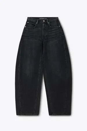 Alexander Wang Blow Up Crystal Hotfix Cursive Logo Pocket Jean - Grey Aged