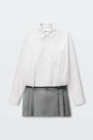 Alexander Wang Pre-styled Shirt Dressed With Tailored Skirt - Grey/white