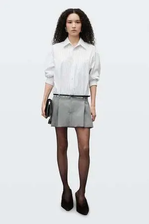 Alexander Wang Pre-styled Shirt Dressed With Tailored Skirt - Grey/white