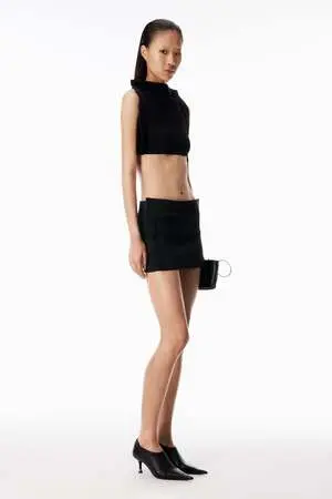 Alexander Wang Frame Sleeveless Crop Top - Black